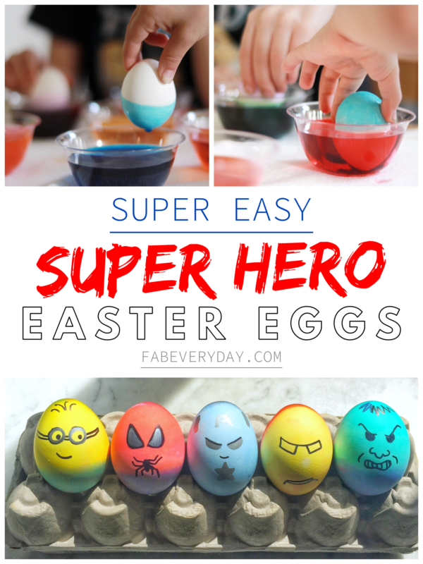 Easter ideas for toddlers: Super Easy Super Hero Easter Eggs - Fab Everyday