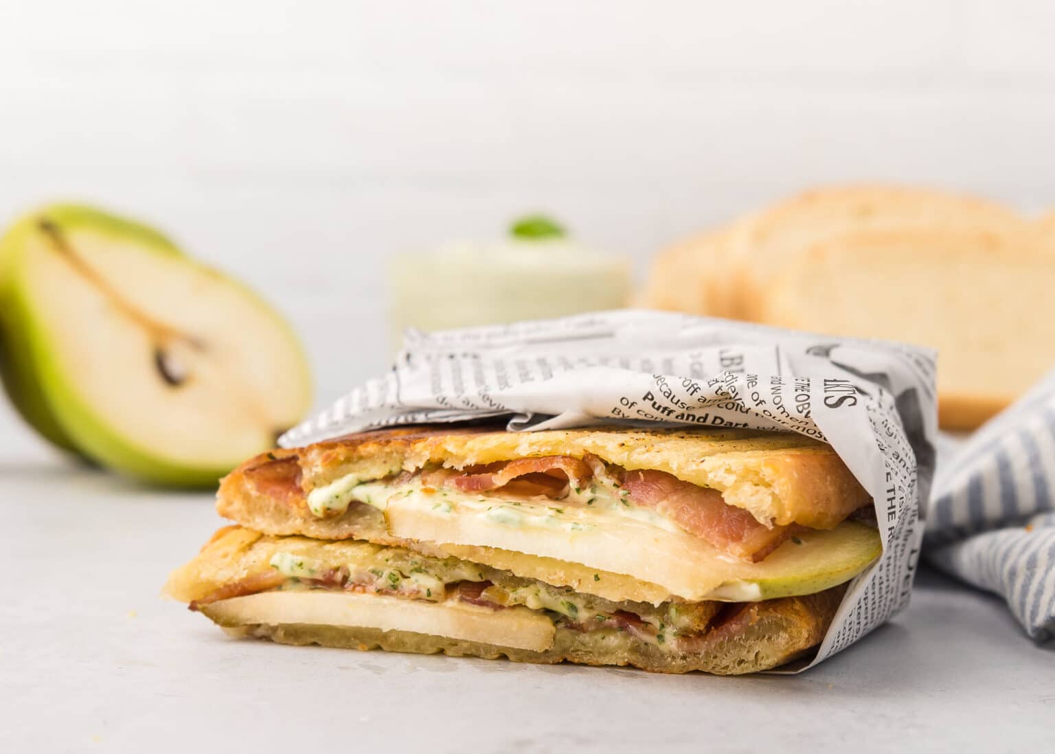 Pear and Bacon Panini with Basil Aioli recipe - Fab Everyday