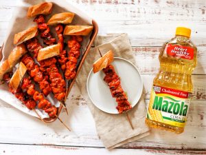 Pinchos de Pollo (Grilled Puerto Rican Chicken Skewers) - Fab Everyday