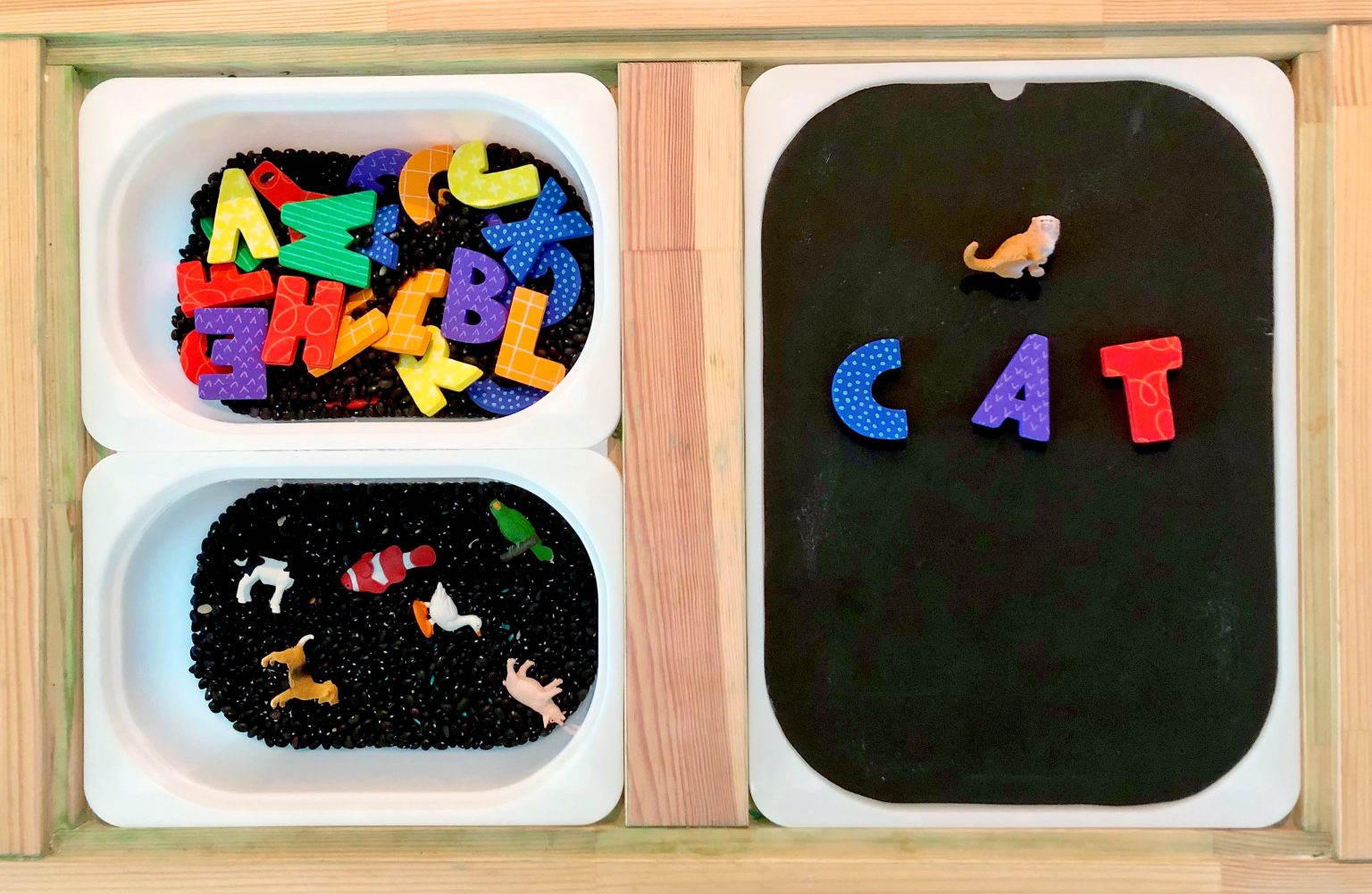 Back-to-school themed sensory bins for toddlers - Fab Everyday