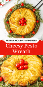 Cheesy Pesto Wreath (crescent roll wreath recipe) - Fab Everyday