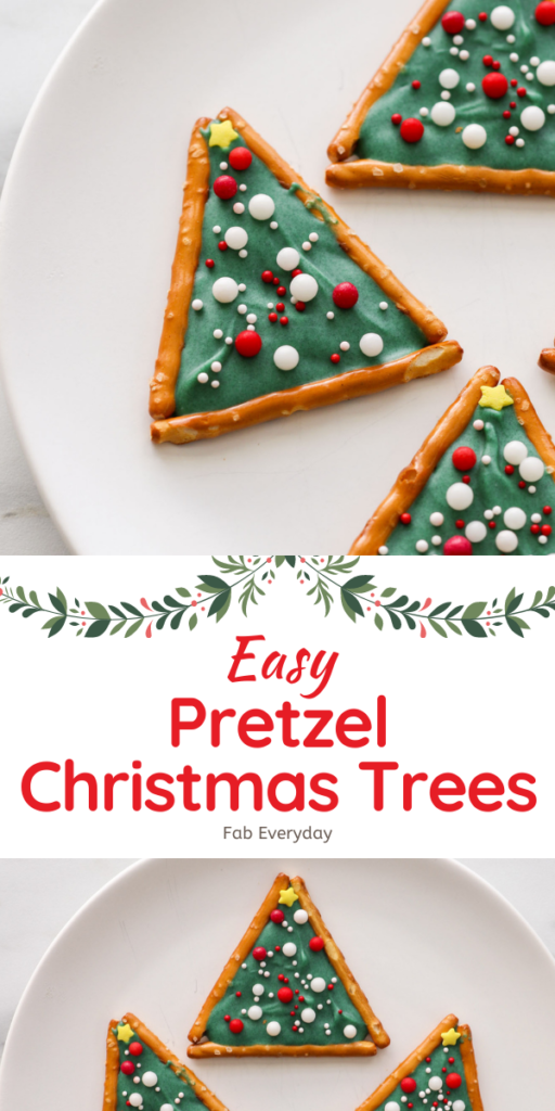 Pretzel and Candy Melt Christmas Trees (easy no-bake Christmas treats ...