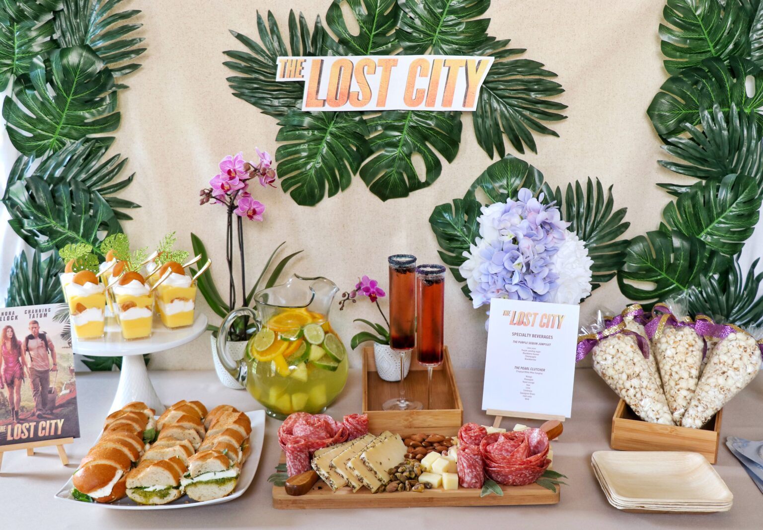 The Lost City At-Home Girlfriends' Watch Party (chic jungle theme party ...