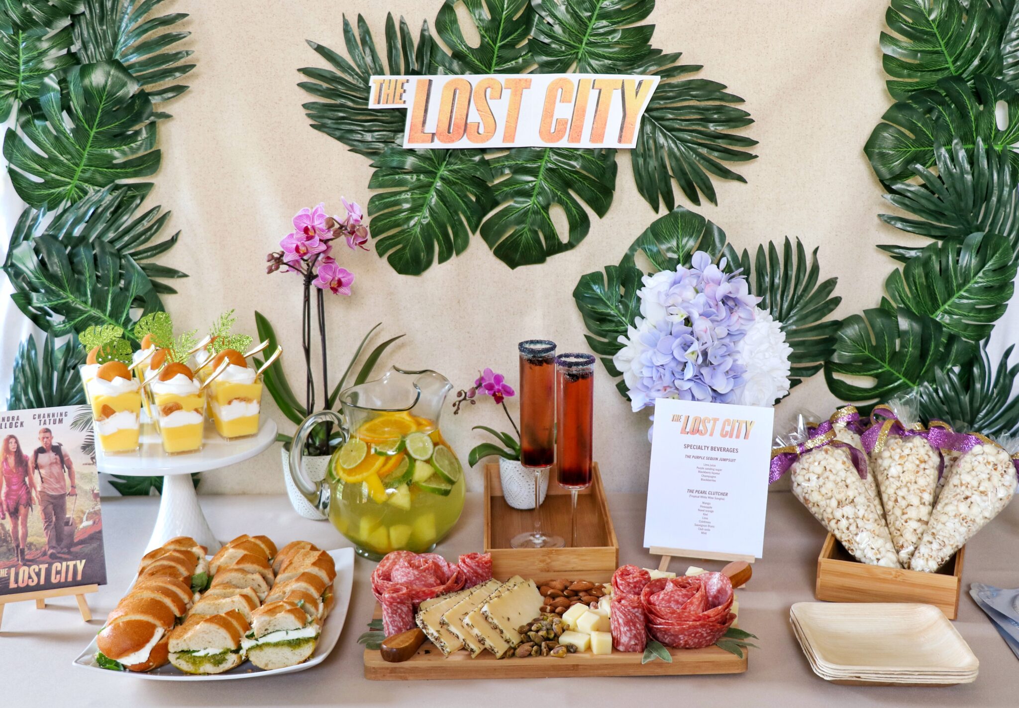 The Lost City At-Home Girlfriends' Watch Party (chic jungle theme party ...