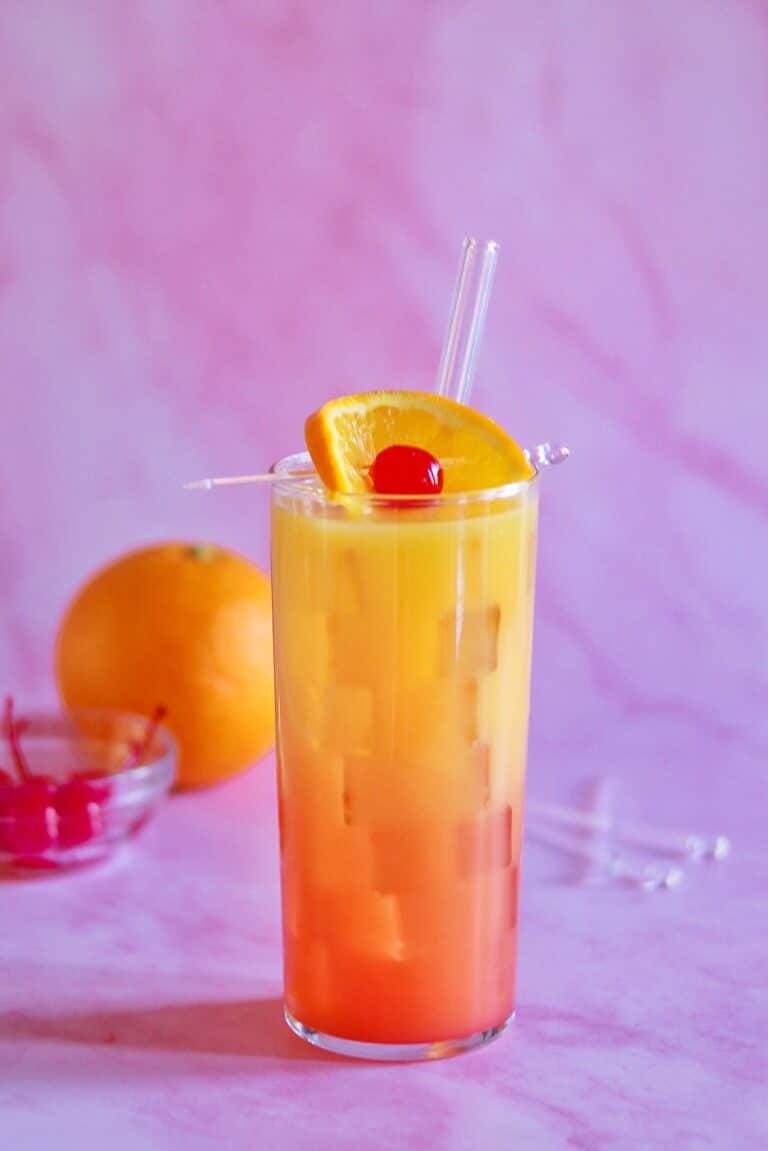 Sunrise Mocktail (Non-Alcoholic Orange Juice Mocktail) - Fab Everyday