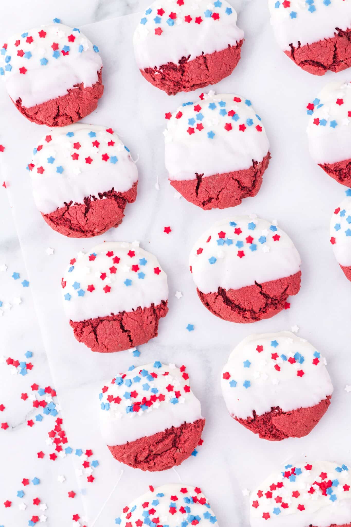 Red Velvet 4th of July Cookies - Fab Everyday