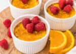 Honey-Orange Crème Brûlée with Raspberries (lighter creme brulee recipe ...