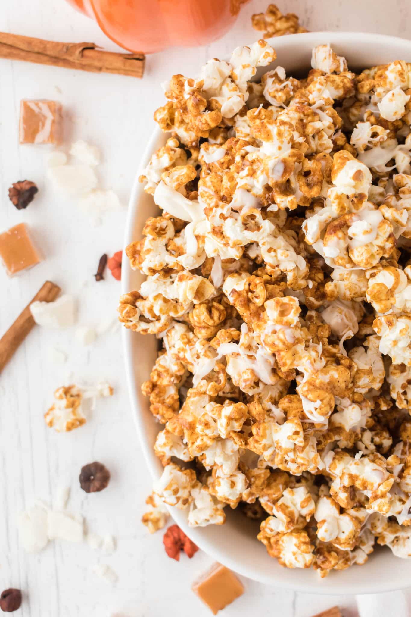 Caramel Pumpkin Spice Popcorn recipe - Fab Everyday