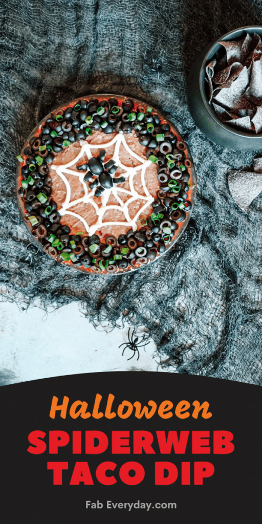 Spiderweb Dip (fun taco dip for Halloween) - Fab Everyday