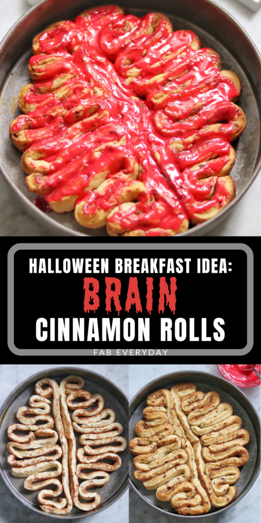 Easy Halloween Cinnamon Rolls: Cinnamon Roll Brains - Fab Everyday