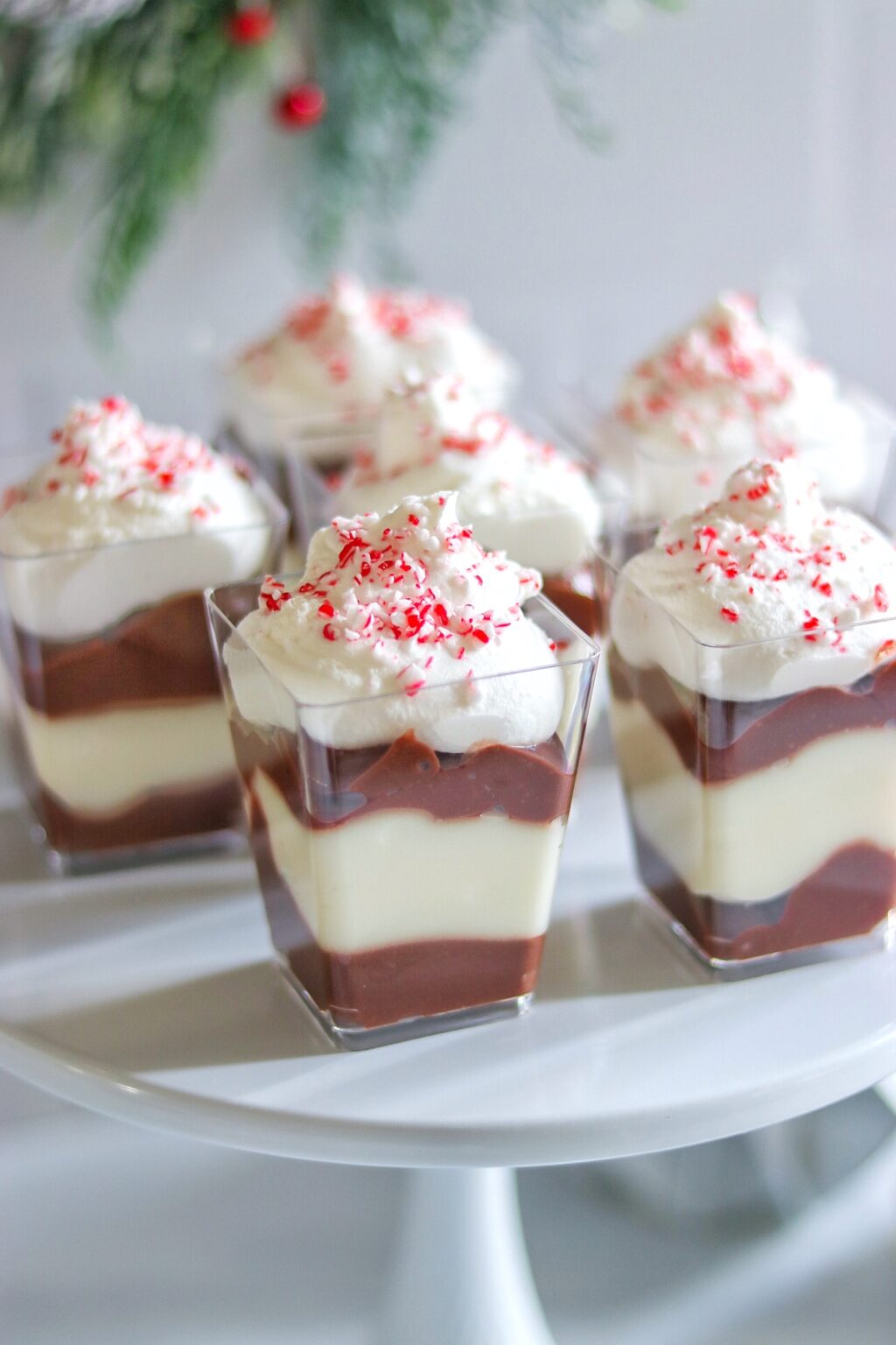Chocolate-Peppermint Pudding Parfaits (candy cane pudding Christmas ...
