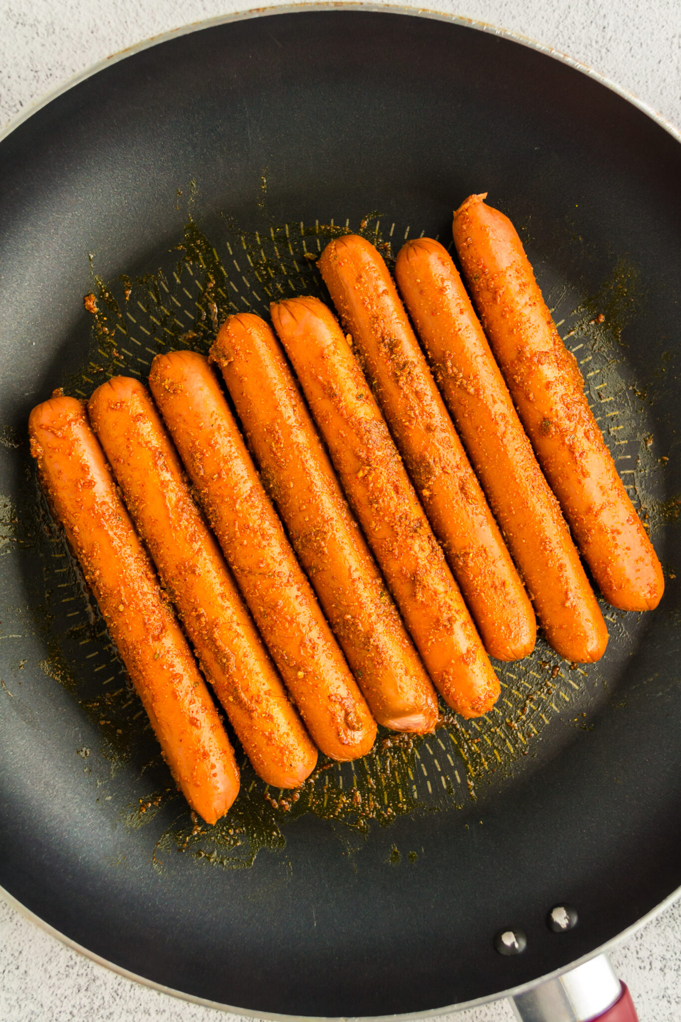 Curry Hot Dogs (seasoned frying pan hot dogs recipe) - Fab Everyday