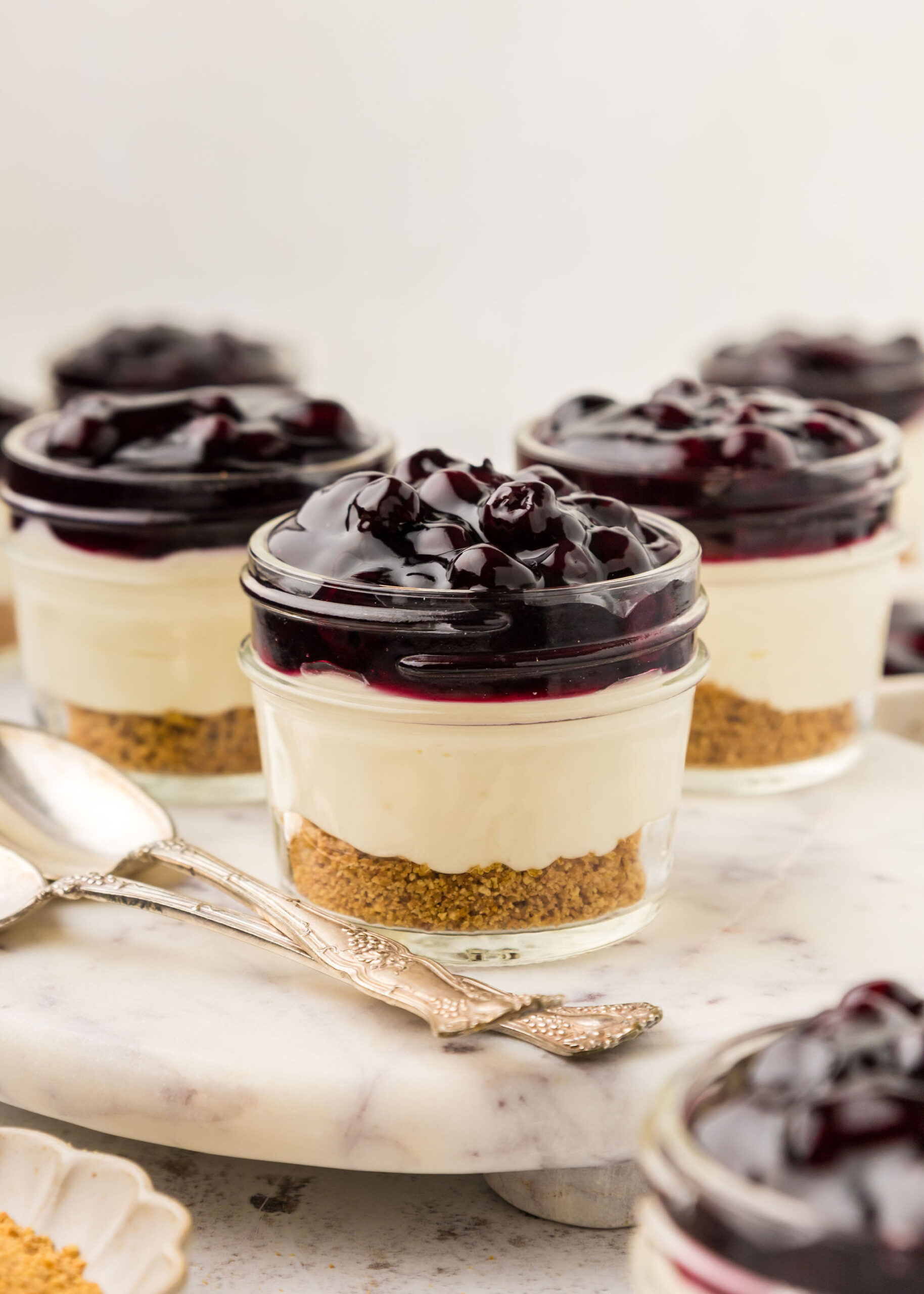 No-Bake Blueberry Cream Cheese Dessert Jars - Fab Everyday