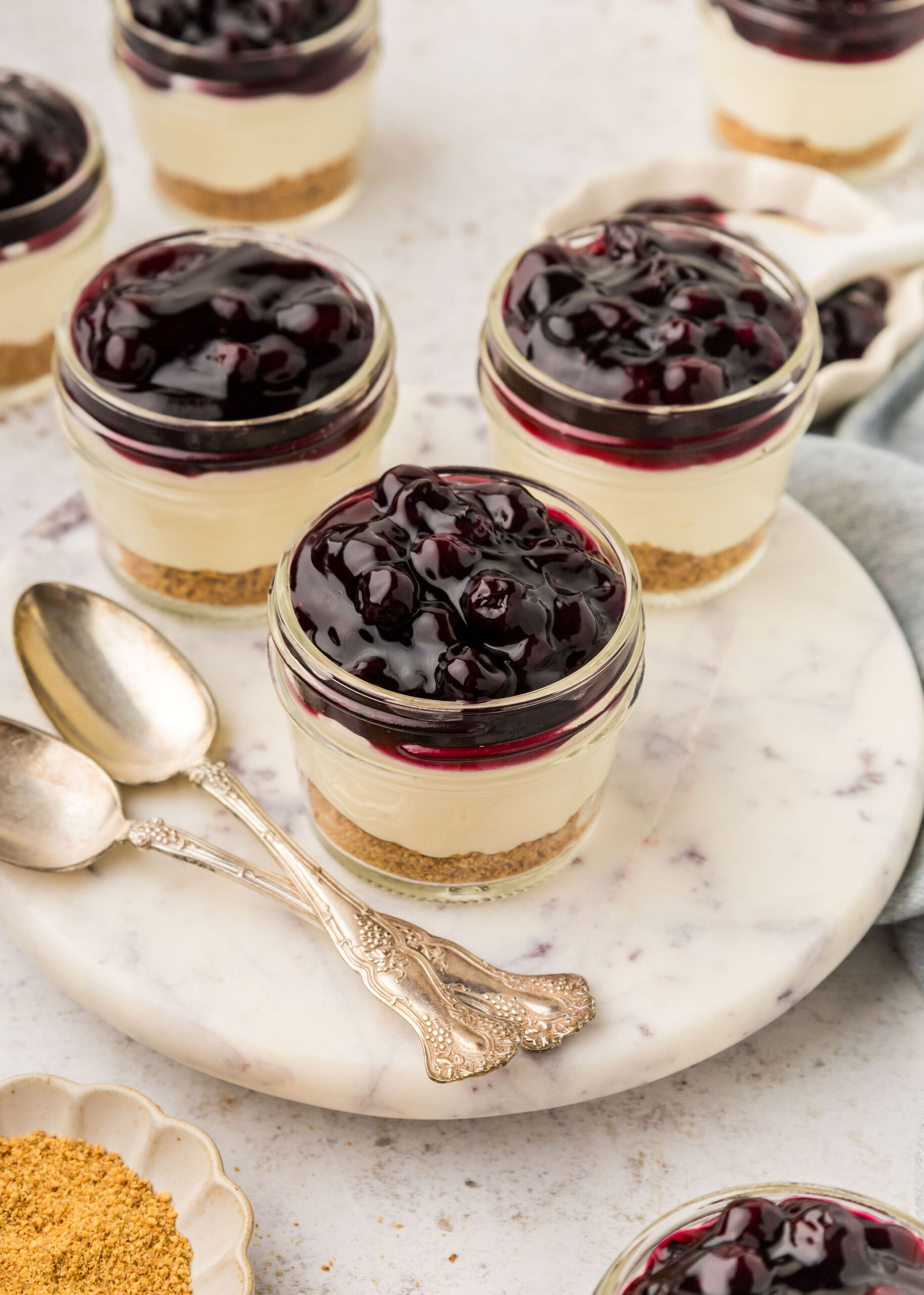 No-Bake Blueberry Cream Cheese Dessert Jars - Fab Everyday