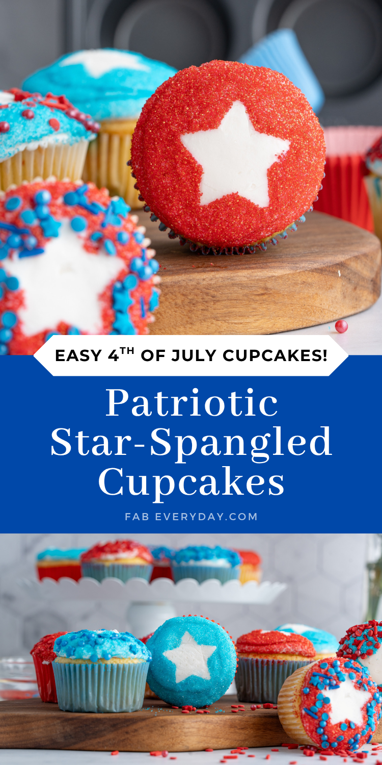 Star-Spangled Patriotic Cupcakes for 4th of July - Fab Everyday