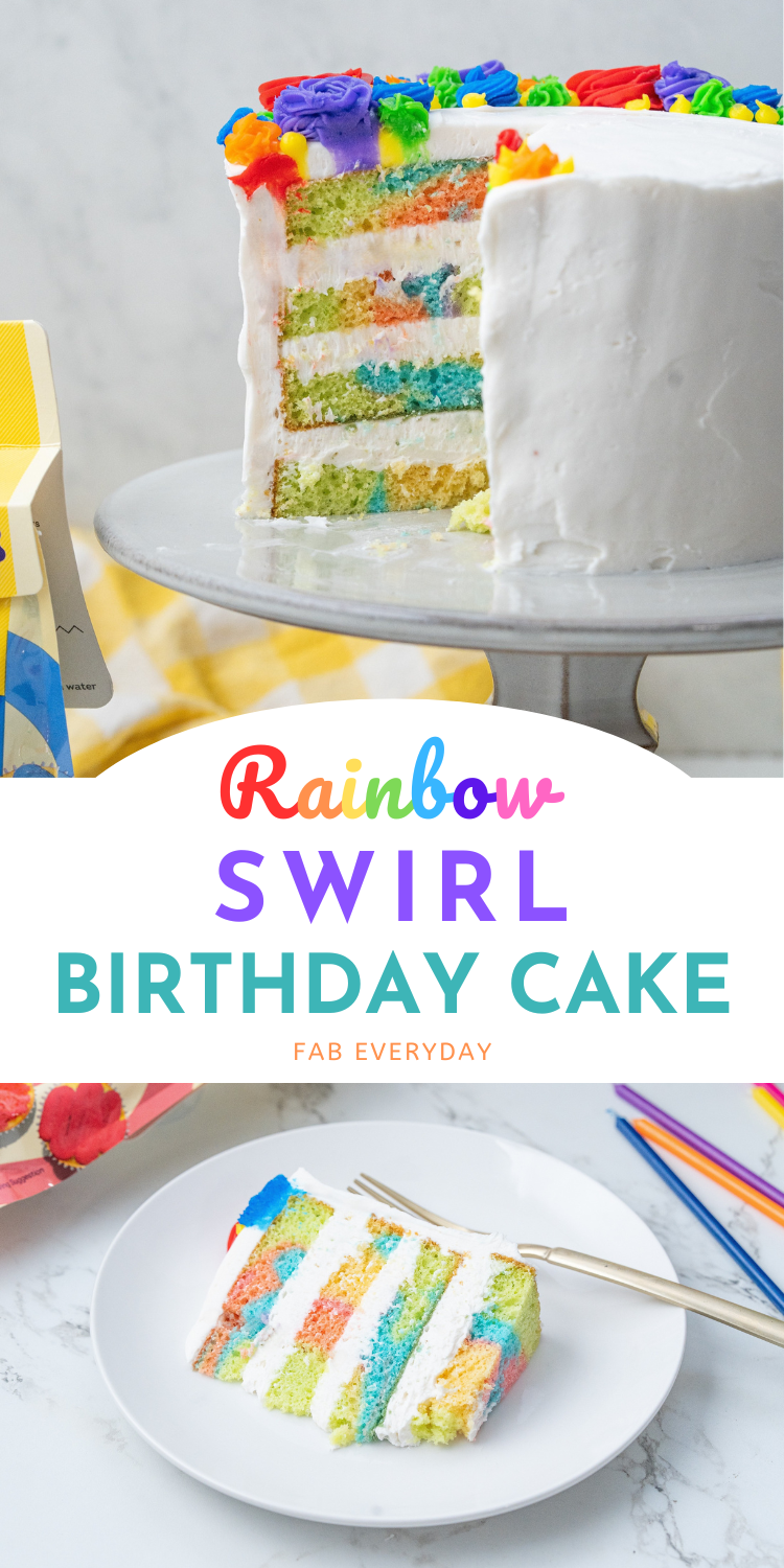Rainbow Swirl Cake - Fab Everyday