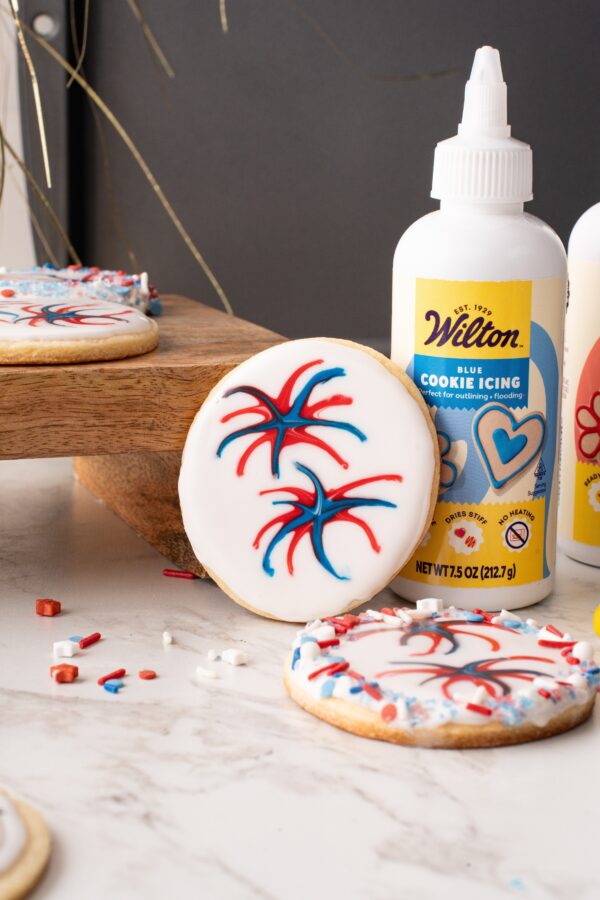 Patriotic Firework Cookies (easy 4th of July cookies recipe) - Fab Everyday